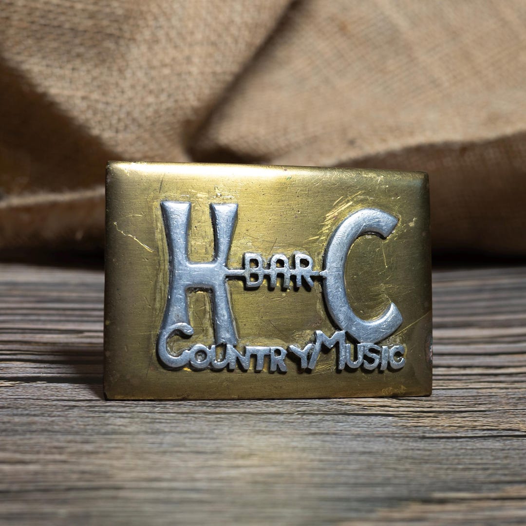 Vintage H Bar C Country Music Club Belt Buckle - Etsy