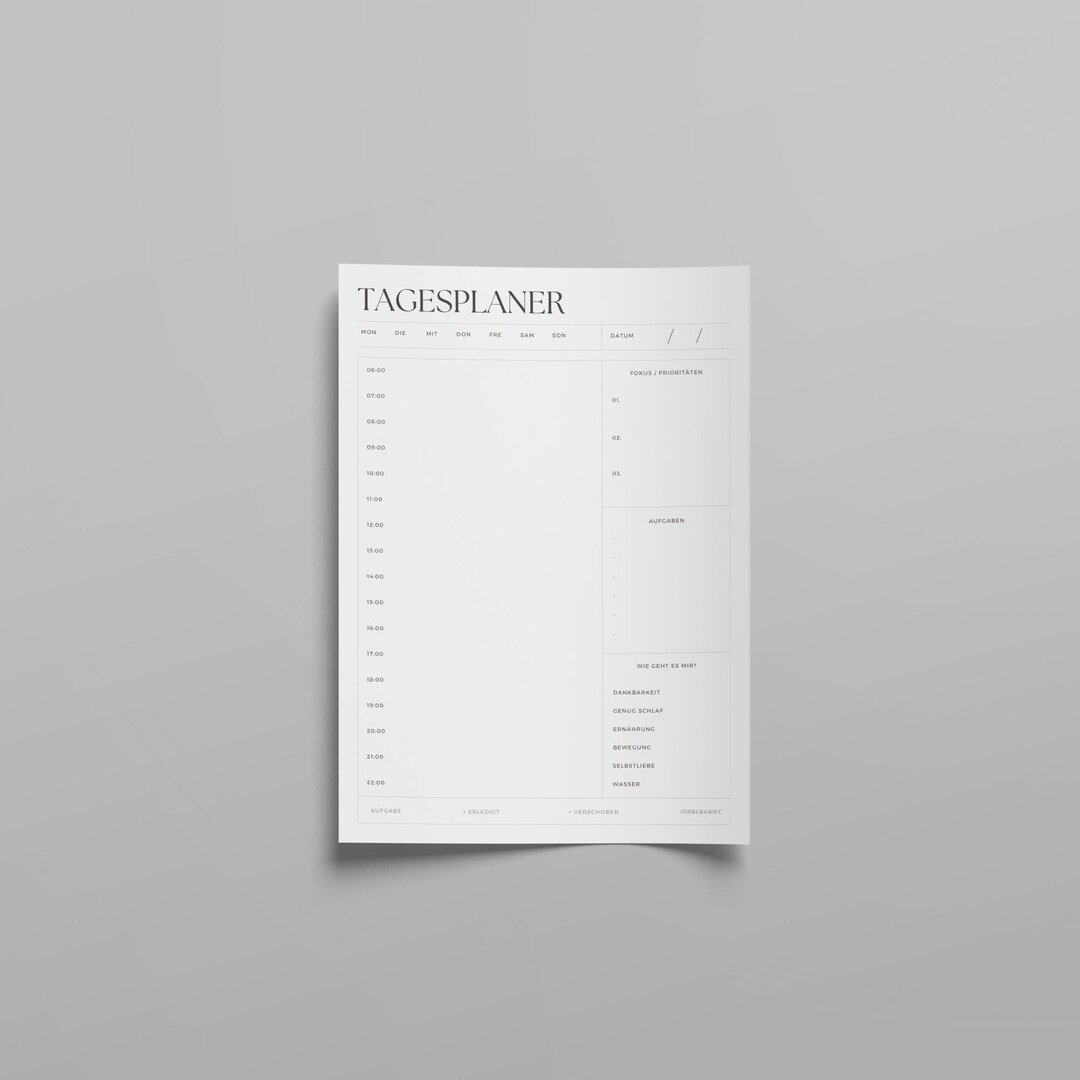 Daily Planner Printable | Undated Daily Schedule | Productivity Planner ...