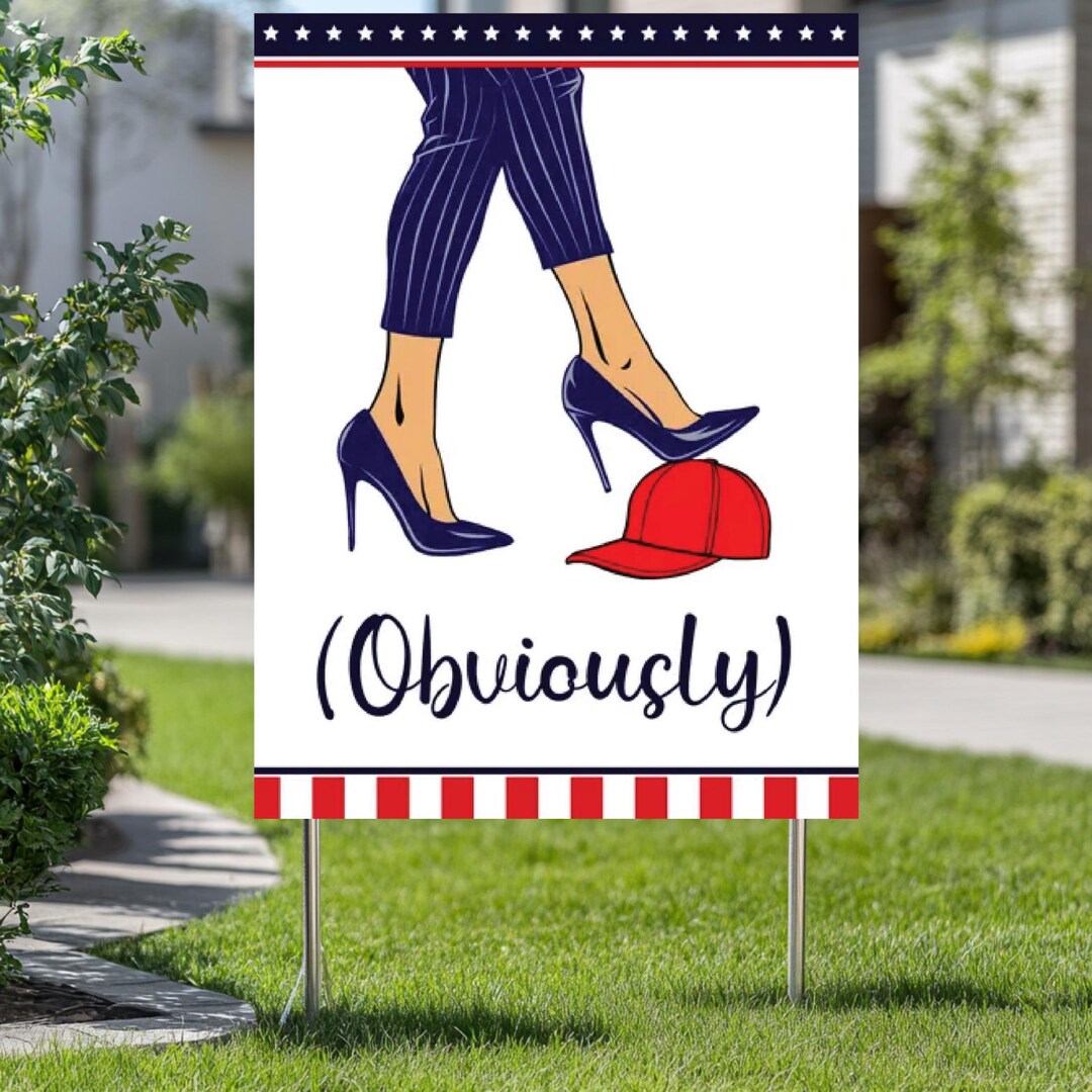 Harris Walz 2024 Obviously Yard Sign Coroplast Harris for President ...