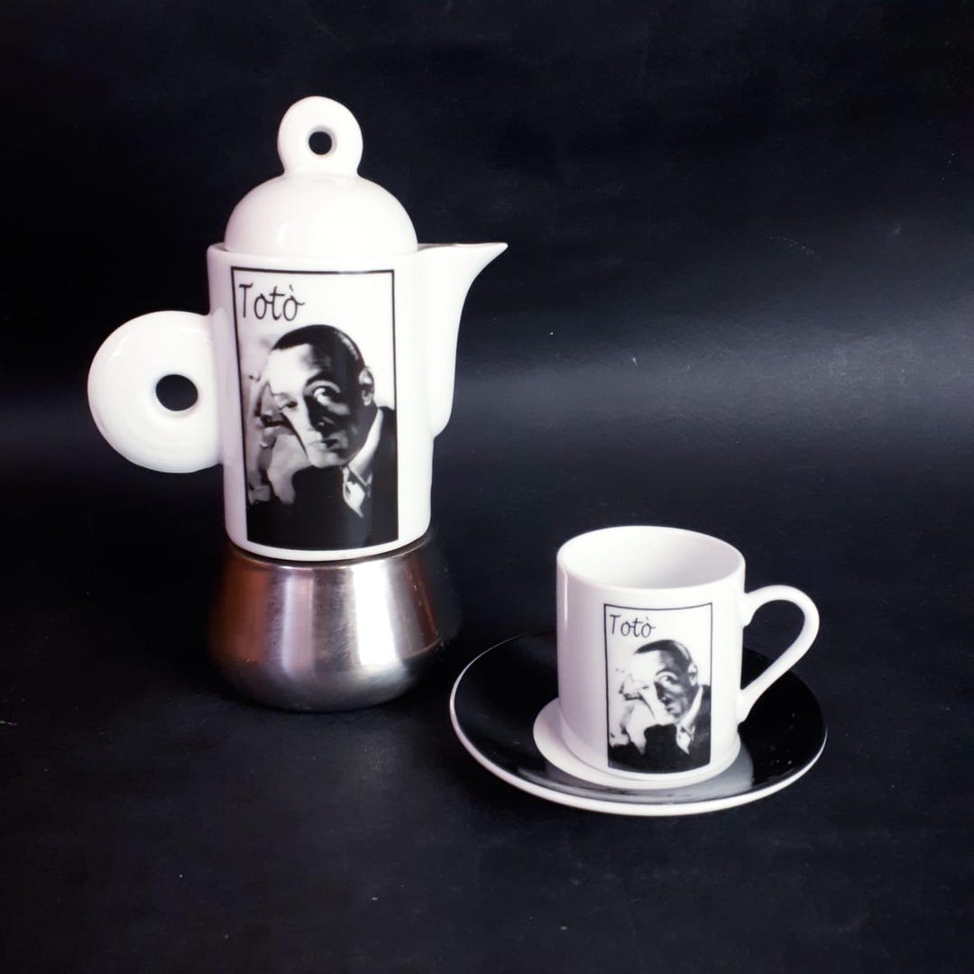 Vintage Totò Coffee Maker With Cup and Saucer, Collectible Ceramic and ...