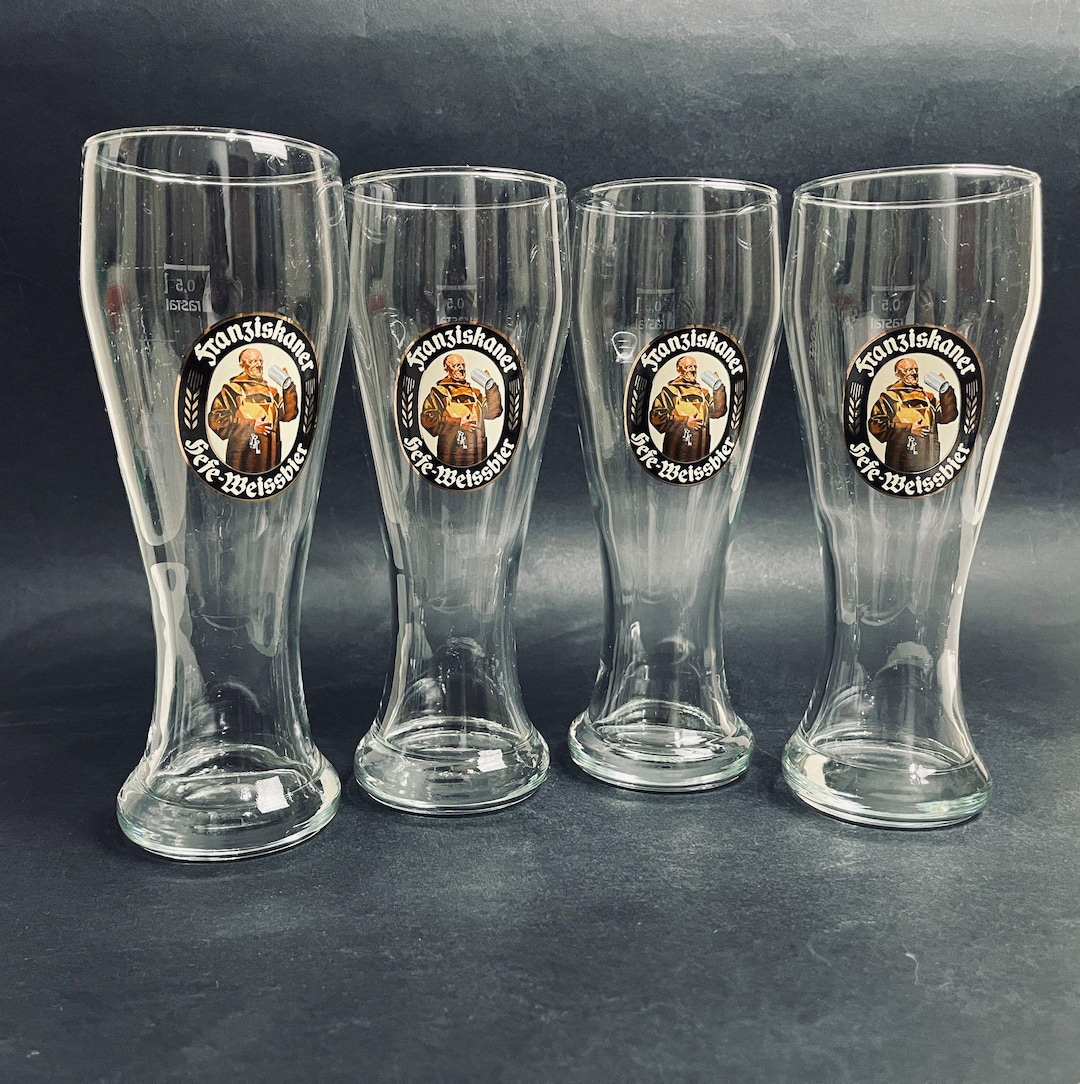 4 Franziskaner Weissbier Beer Mugs 50cl Set of 4 Large 500ml Franciscan ...