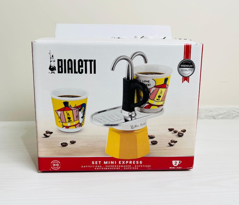 Bialetti Coffee Maker Set Mini Express Moka Pop Art + 2 Lichtenstein ...