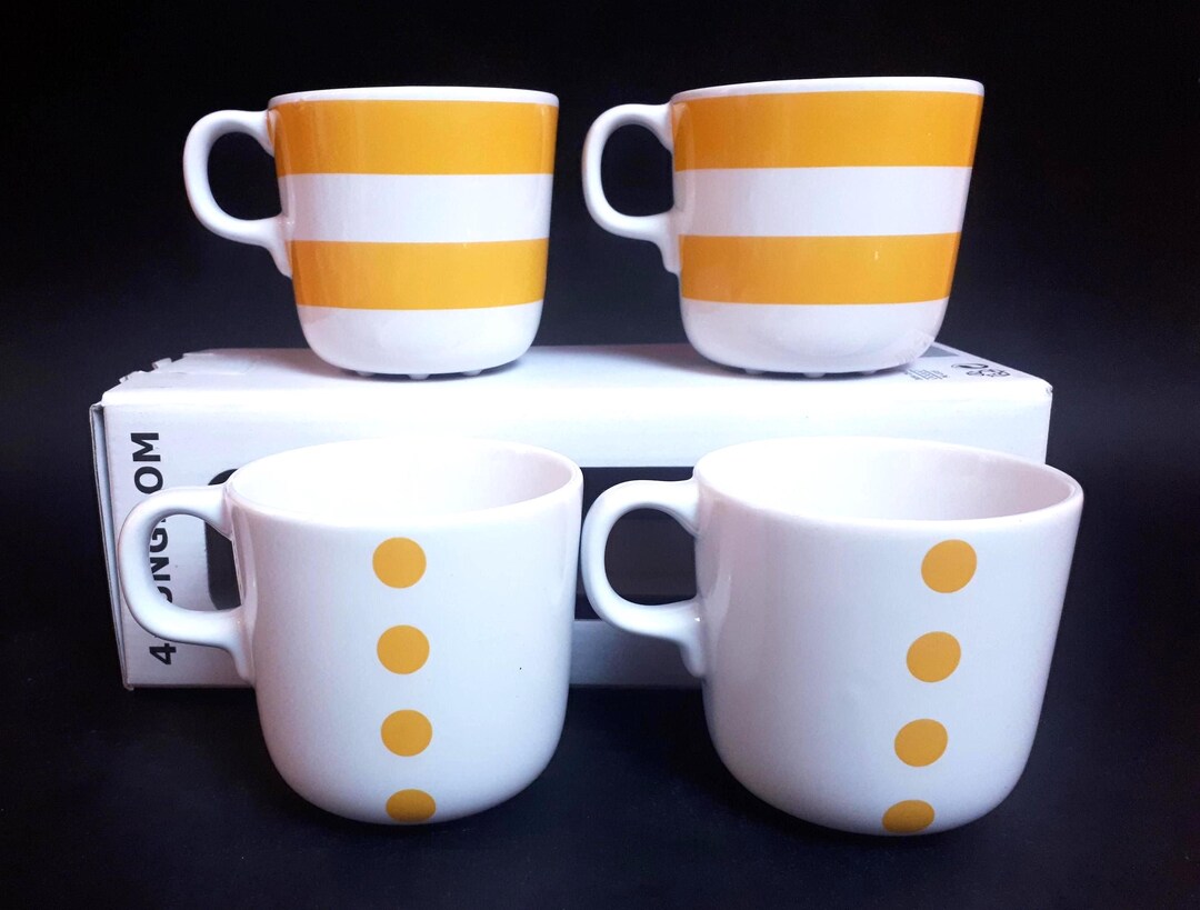 Set of 4 New Ikea UNGDOM Mugs - Design by Maria Vinka - Rare Vintage ...