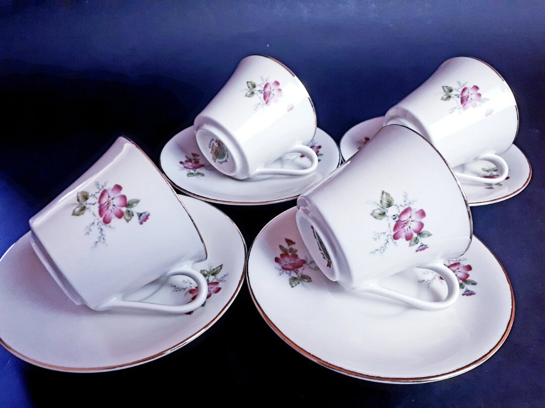 Set of 4 Bavaria Coffee Cups in Fine German Porcelain Vintage 70s - Etsy