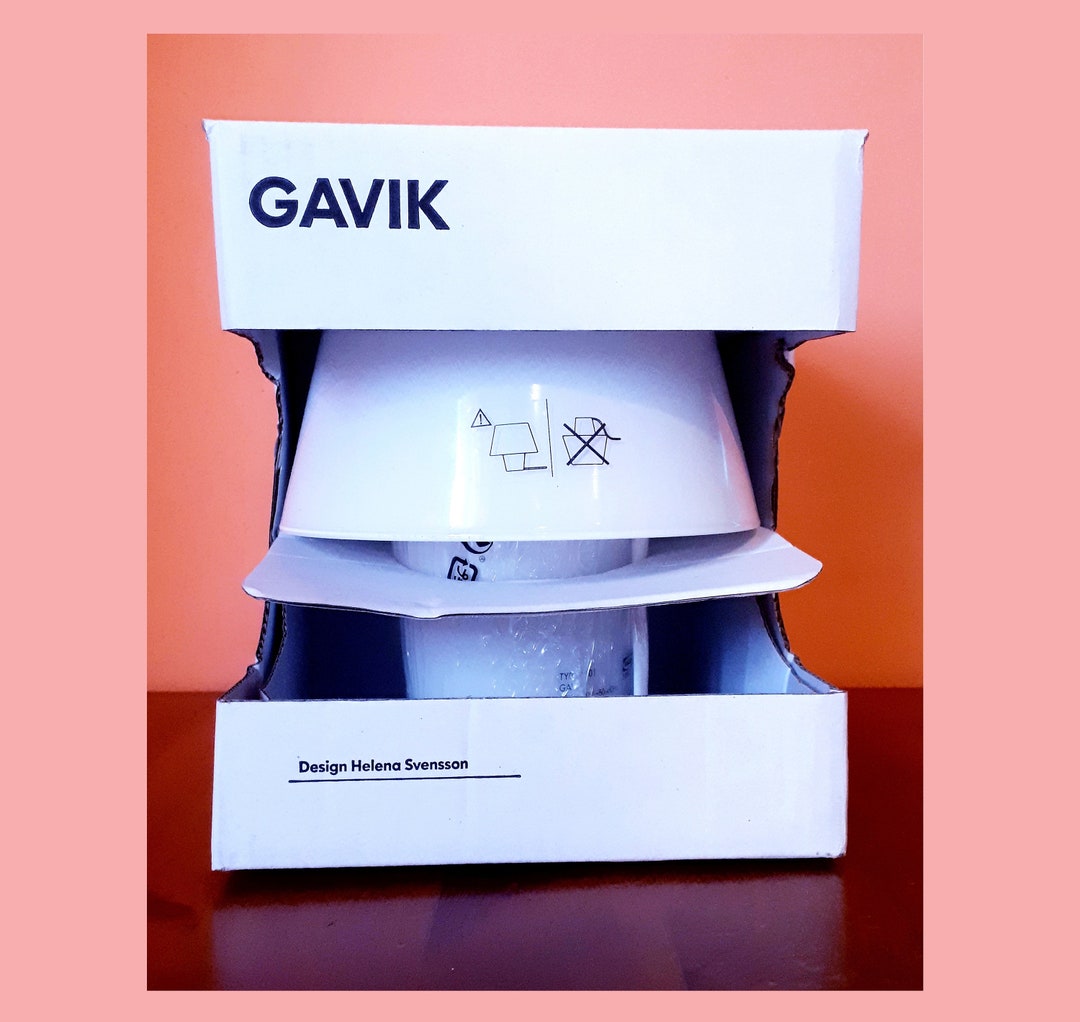 IKEA GAVIK White New Mushroom Glass Table Lamp Helena Svensson Vintage ...