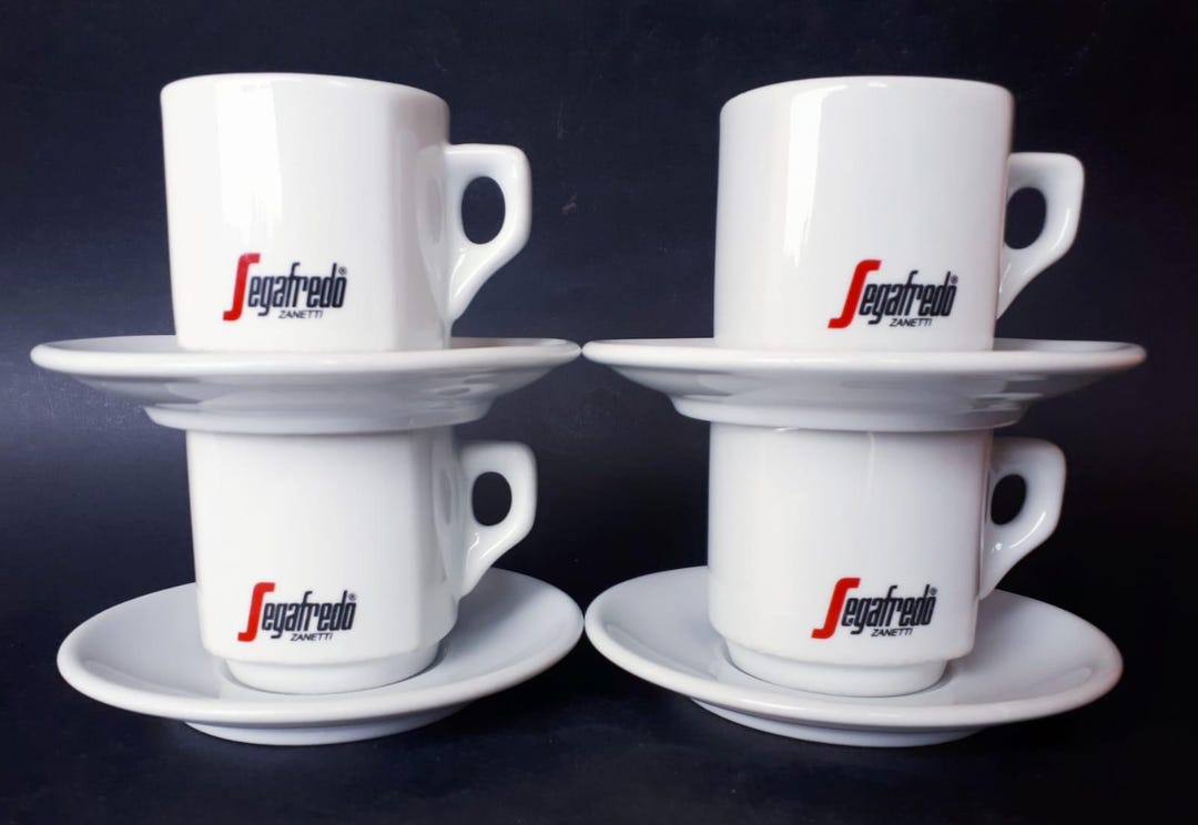 Segafredo 4 Cappuccino Cups + Saucer Italian Espresso Coffee Zanetti ...