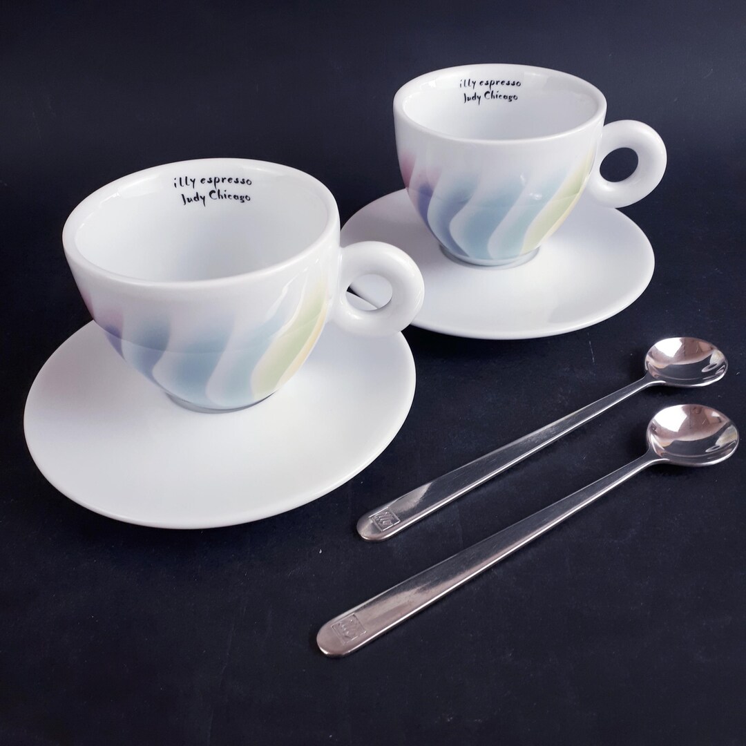 Illy Art Collection Judy Chicago Blu – Pair of Cappuccino Cups With ...
