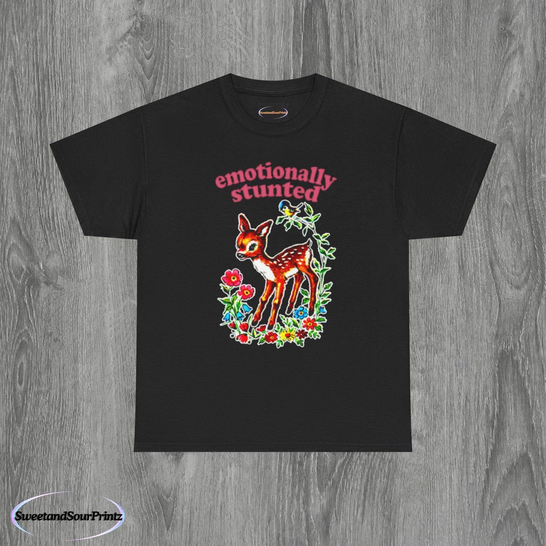 Emotionally Stunned Funny Deer Meme Softcore Tee, Unisex Cotton Tshirt ...