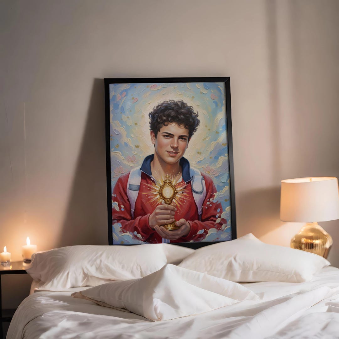Saint Carlo Acutis Painting: Catholic Wall Art (digital Download) - Etsy