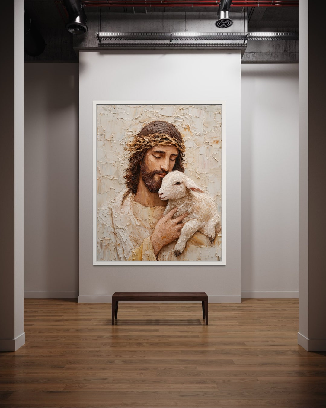 Modern Christian Art, Christian Painting, Jesus and Lamb, Leave the 99 ...