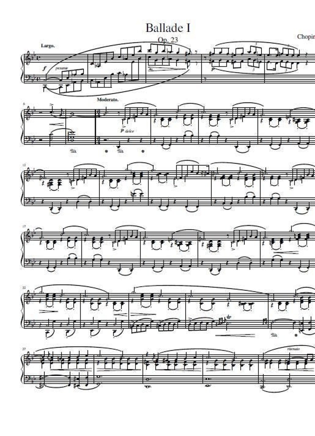 Ballade No. 1 in G Minor by Frédéric Chopin | PDF Sheet Music - Etsy