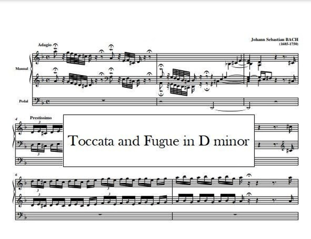 Toccata and Fugue in D Minor Sheet Music PDF, J.S. Bach Piano Sheet ...
