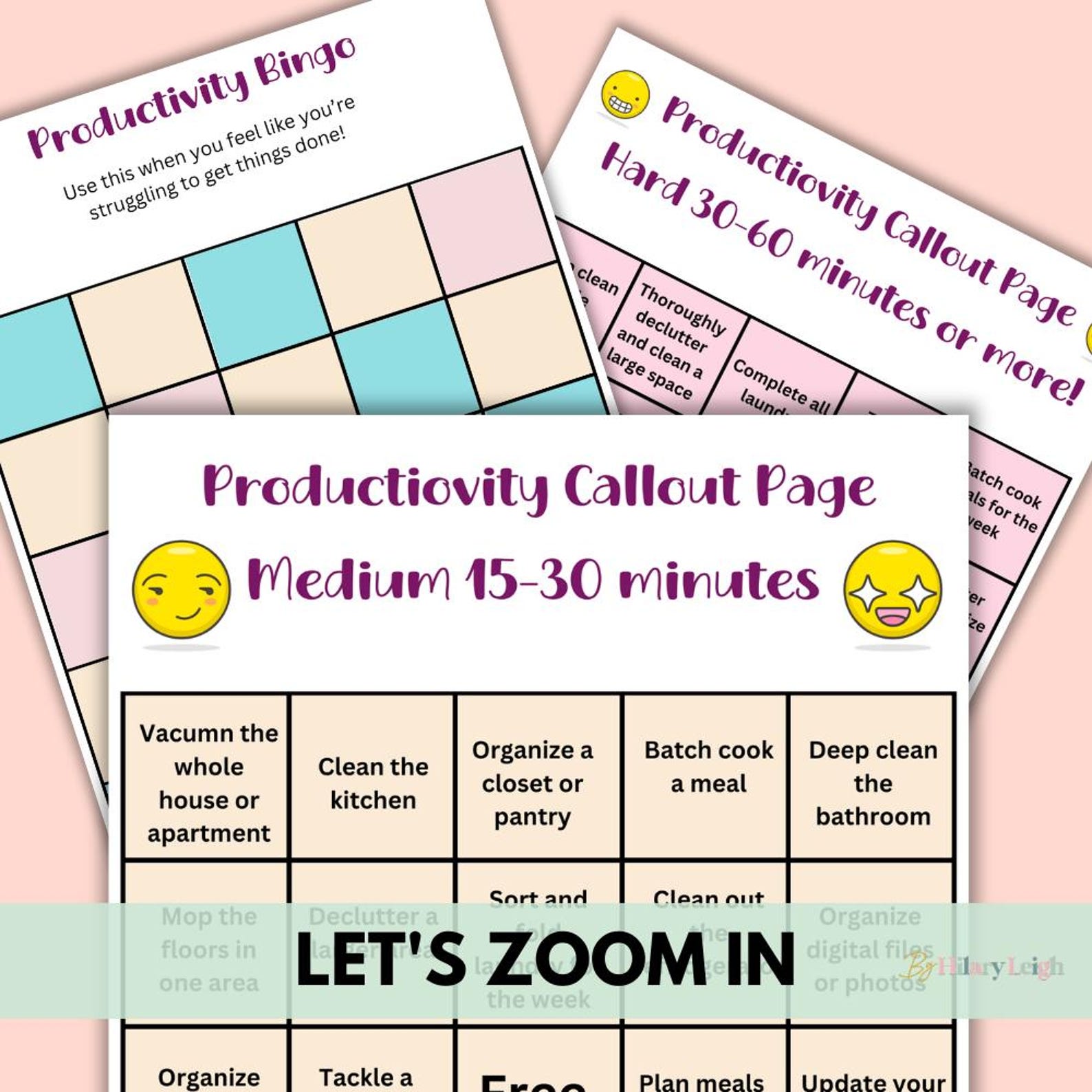 Productivity Printable Bingo Game for Busy Moms | Fun Productivity Tool ...