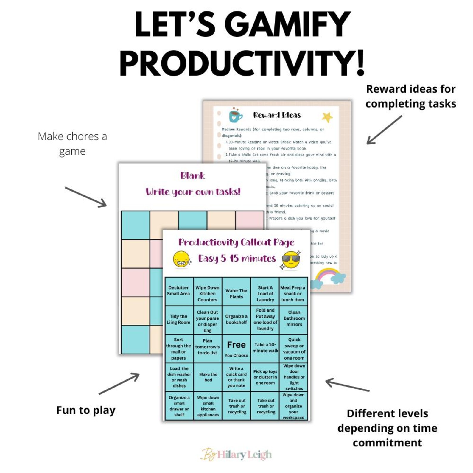 Productivity Printable Bingo Game for Busy Moms | Fun Productivity Tool ...