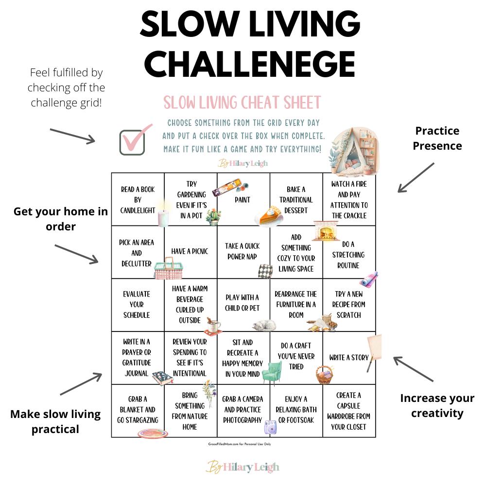 Slow Living Challenge: 25-day Printable Guide for Moms (PDF) - Etsy