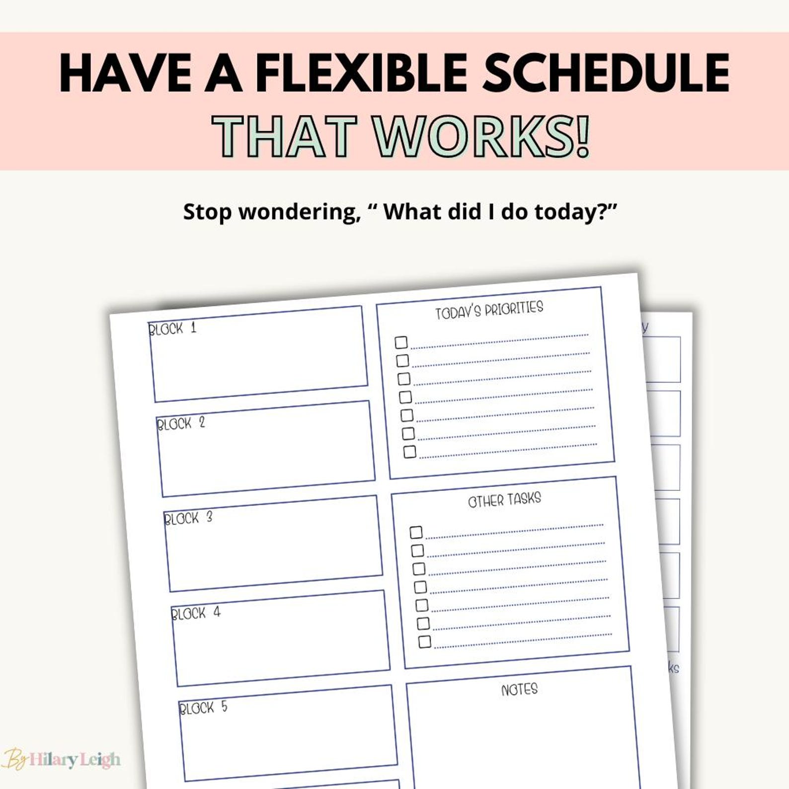 Time Blocking Worksheets for Work From Home Moms (printable PDF) - Etsy