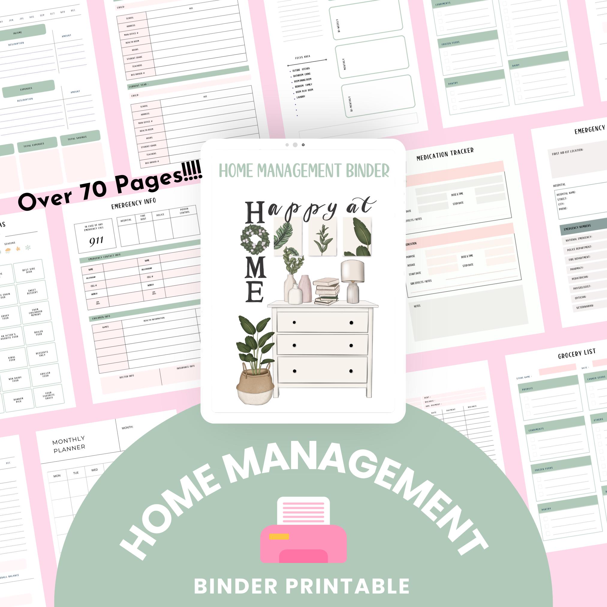 Boho Home Management Binder for Moms: Printable Planner (PDF) - Etsy