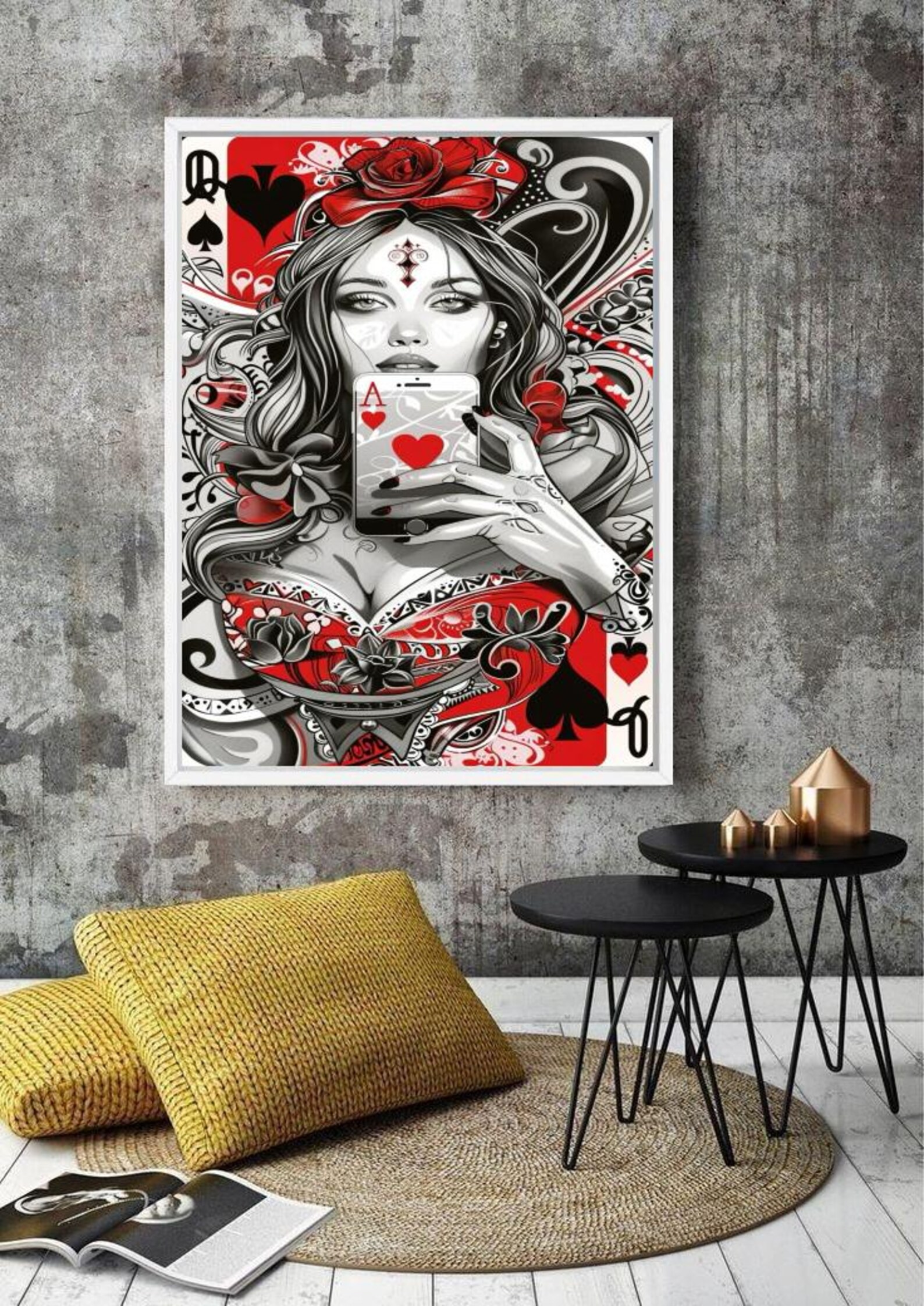 Playing Cards Canvas ,women Car , King of Spades Canvas, King of Spades ...