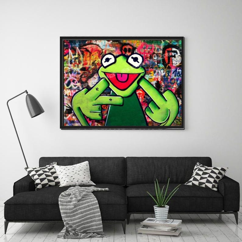 Gangsta Kermit Graffiti Street Art Mad Muppet Grafitti - Etsy