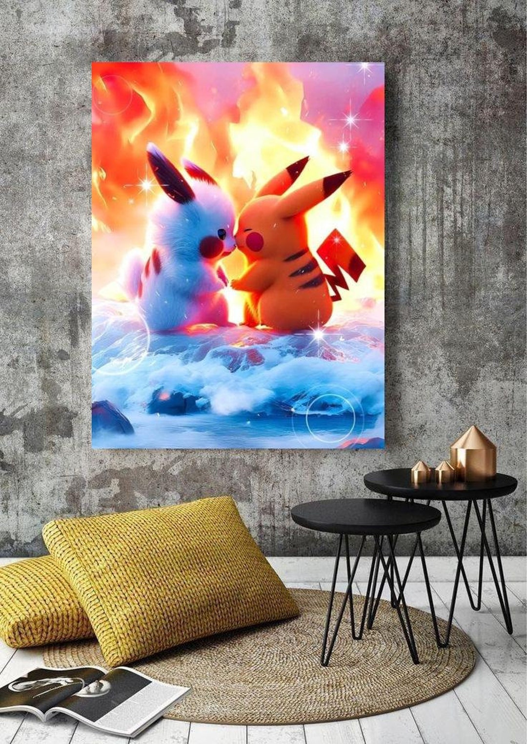Pikachu Ready to Hang Canvas Pikachu Canvas Pikachu Poster Pikachu ...