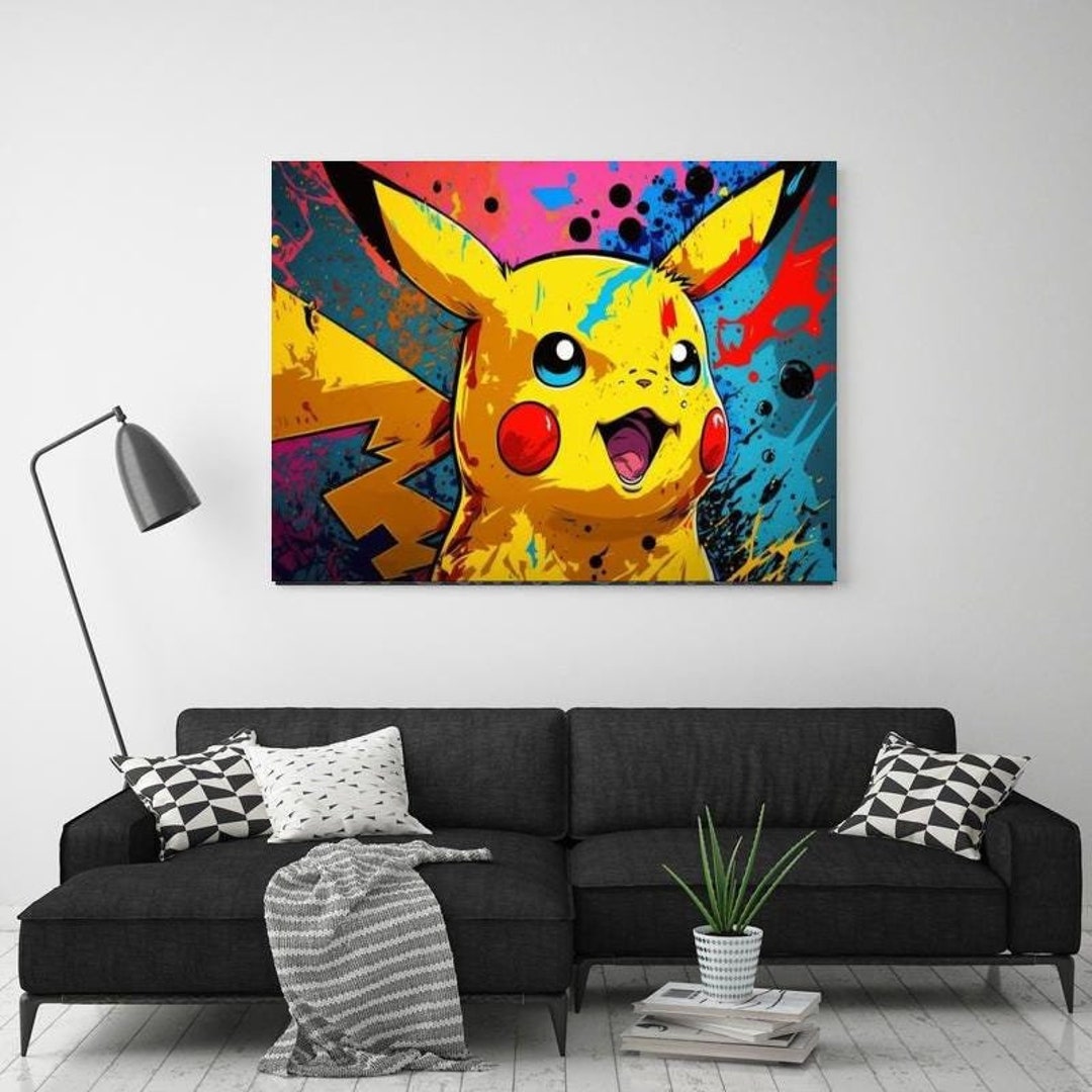 Pikachu Ready to Hang Canvas Pikachu Canvas Pikachu Poster Pikachu ...