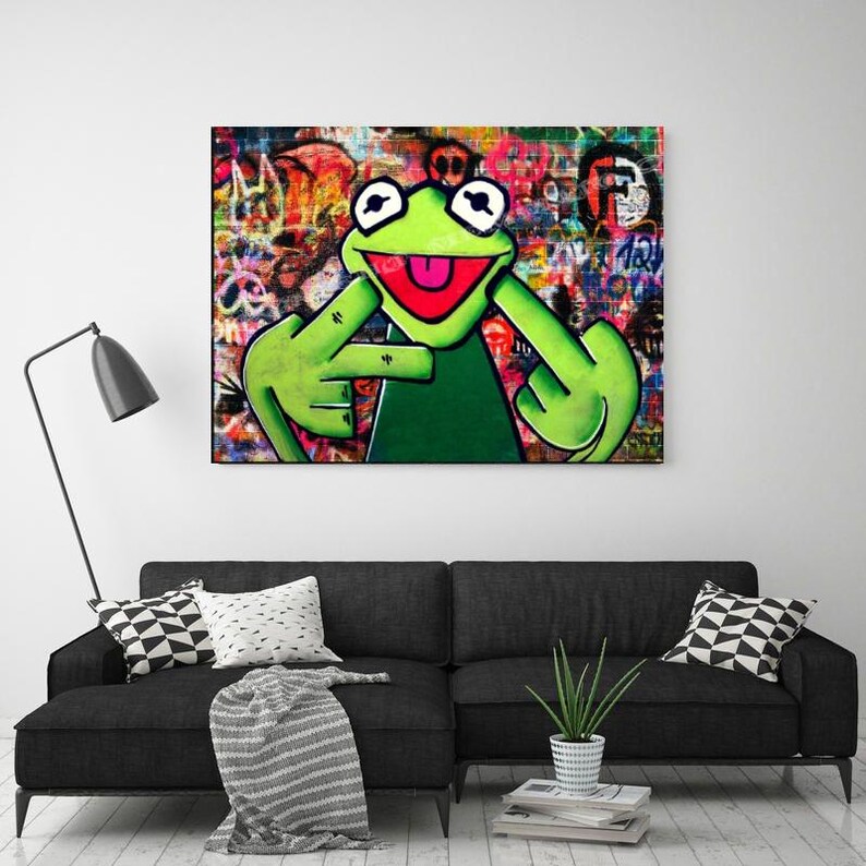 Gangsta Kermit Graffiti Street Art Mad Muppet Grafitti - Etsy
