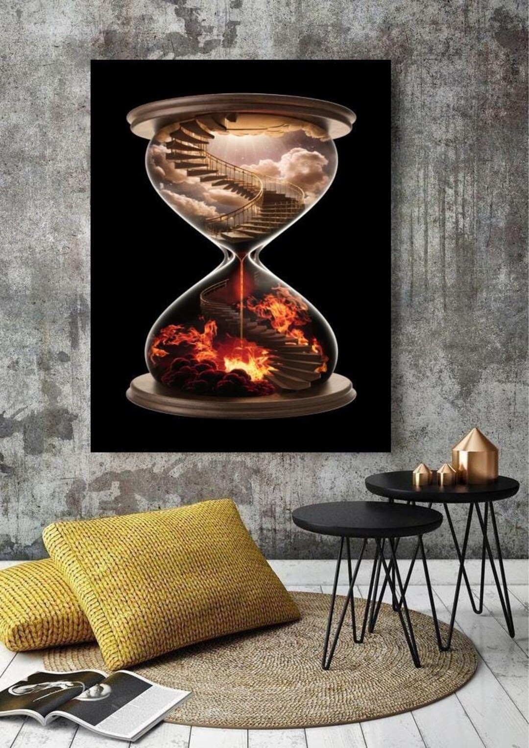 Hourglass Art Time Decor Office Design Canvas Wall Decor Wall Hanging ...