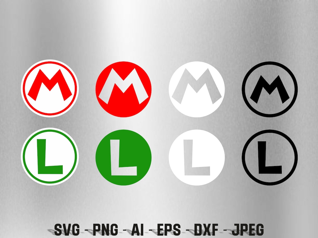 INSTANT DOWNLOAD Mario and Luigi Svg, Jpeg, Dxf and Png for T-shirts ...