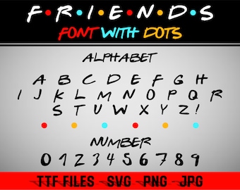 Friends Font | Retro Dots Script Font | Friends Font for Cricut ...