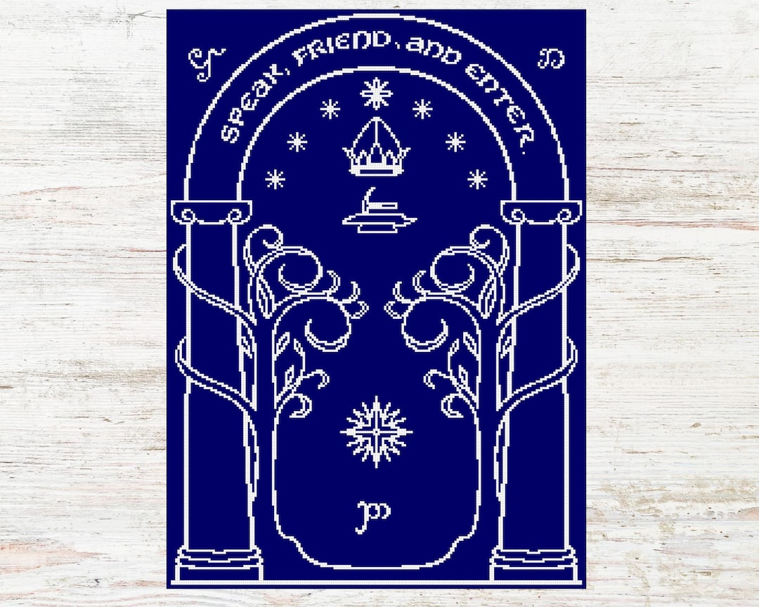 The Doors of Durin, Moria Cross Stitch Pattern, Instant Download PDF ...