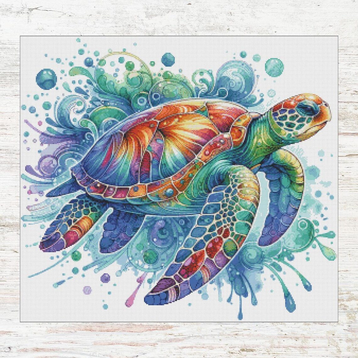 Sea Turtle Cross Stitch Pattern, Modern Cross Stitch Instant Download ...