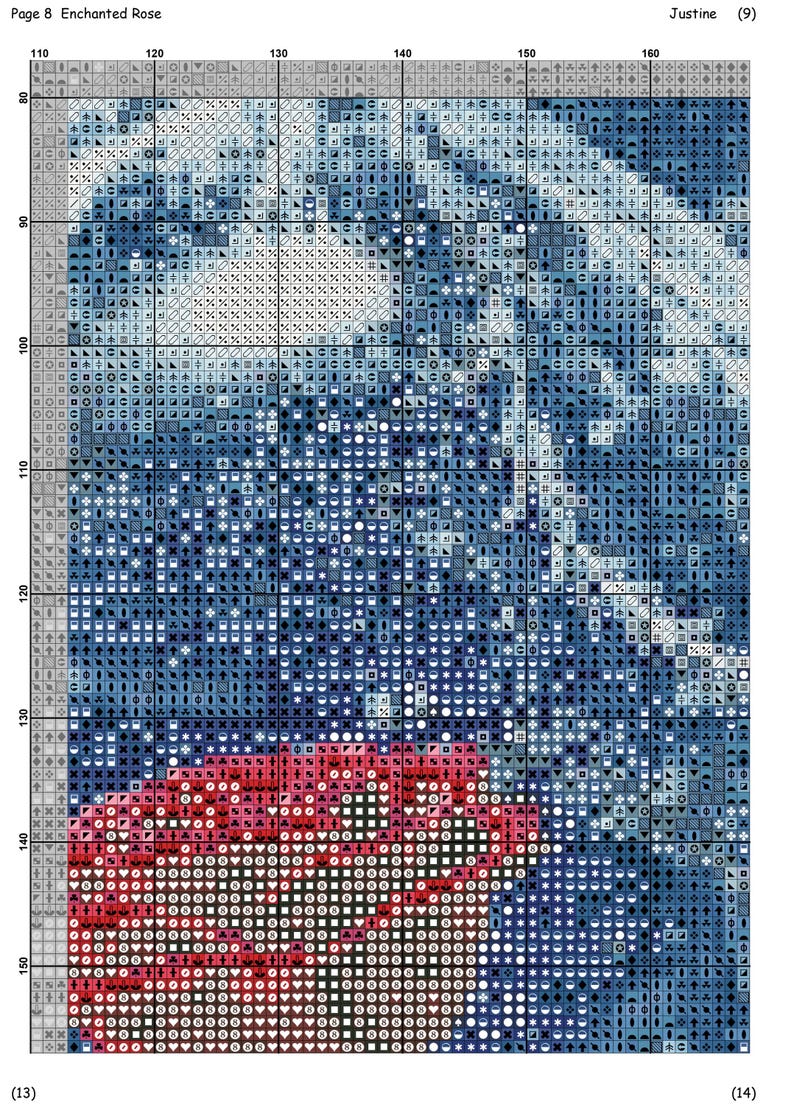 Enchanted Rose Cross Stitch Pattern, Magic Rose Instant Download PDF ...