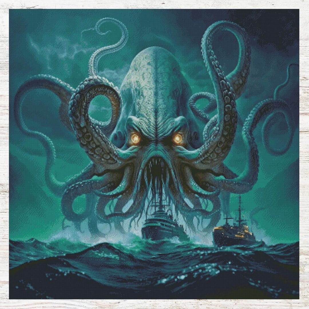 Kraken Sea Monster Cross Stitch Pattern: Instant Download (PDF, XSD ...