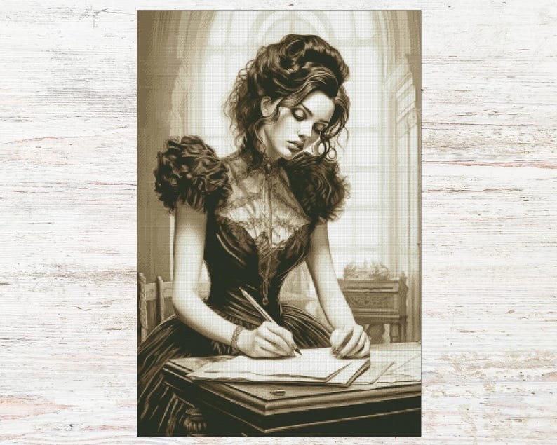Victorian Lady Cross Stitch Pattern: Instant Download (PDF, XSD File ...