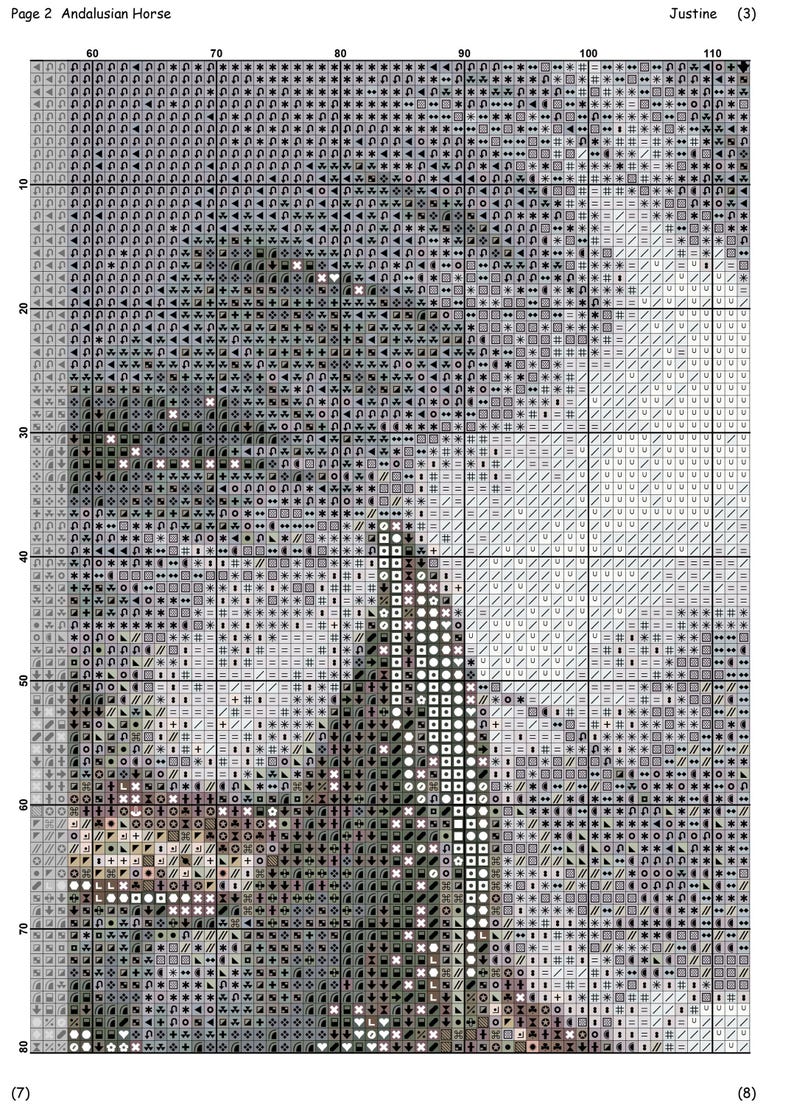 Andalusian Horse Cross Stitch Pattern, Animal Instant Download PDF ...