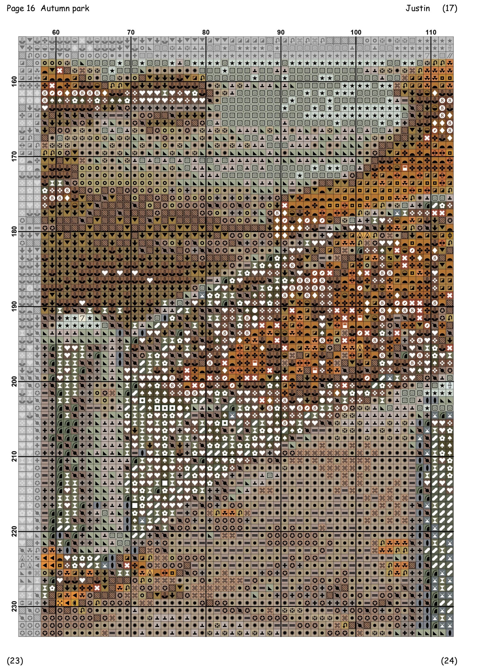 Autumn Park Cross Stitch Pattern, Landscape Instant Download PDF ...
