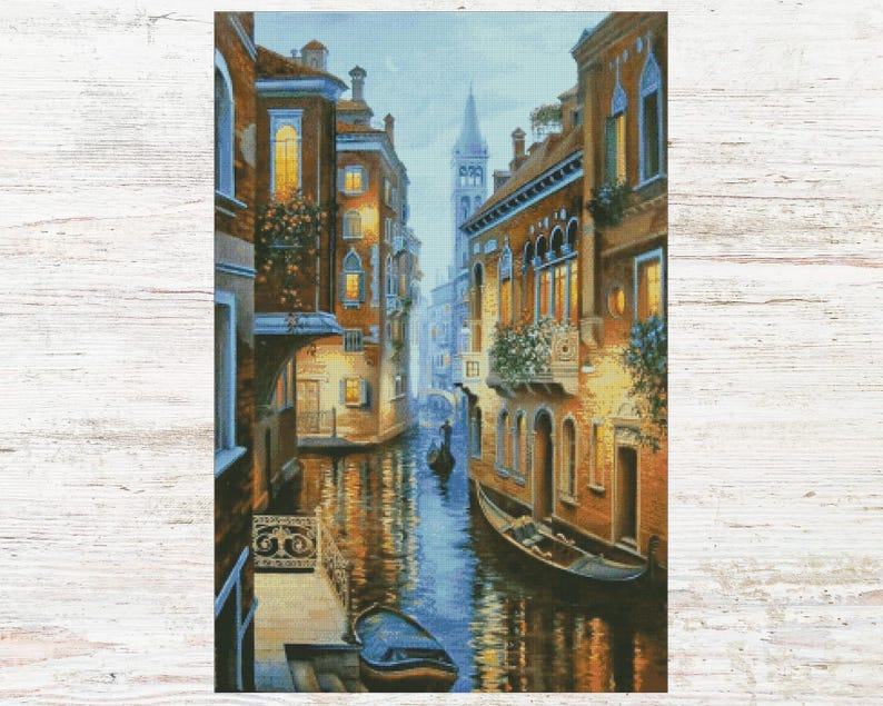 Venice at Night 2 Cross Stitch Pattern Venice Instant Download PDF ...