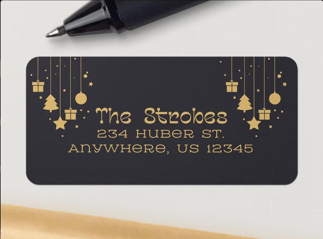 Holiday Return Address Labels, Christmas Address Labels, Digital ...