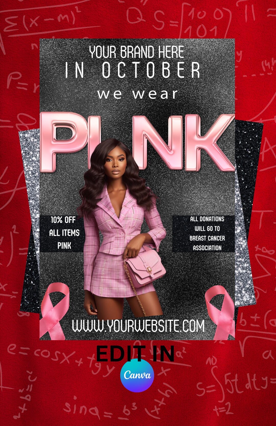 Pinktober Flyer October Flyer Breast Cancer Fundraiser Flyer Pink Flyer ...