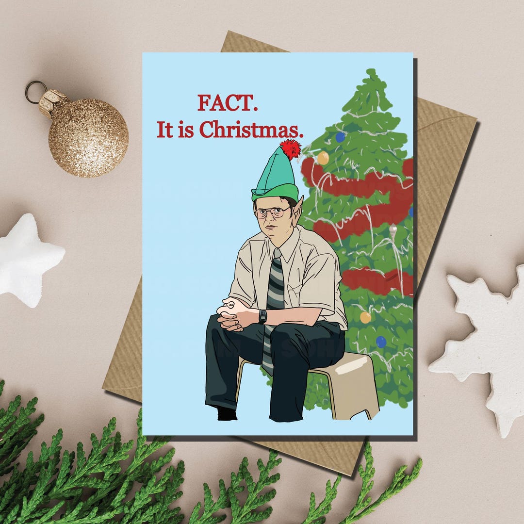 Fact. It's Christmas – Funny Dwight Schrute Card - the Office Christmas ...