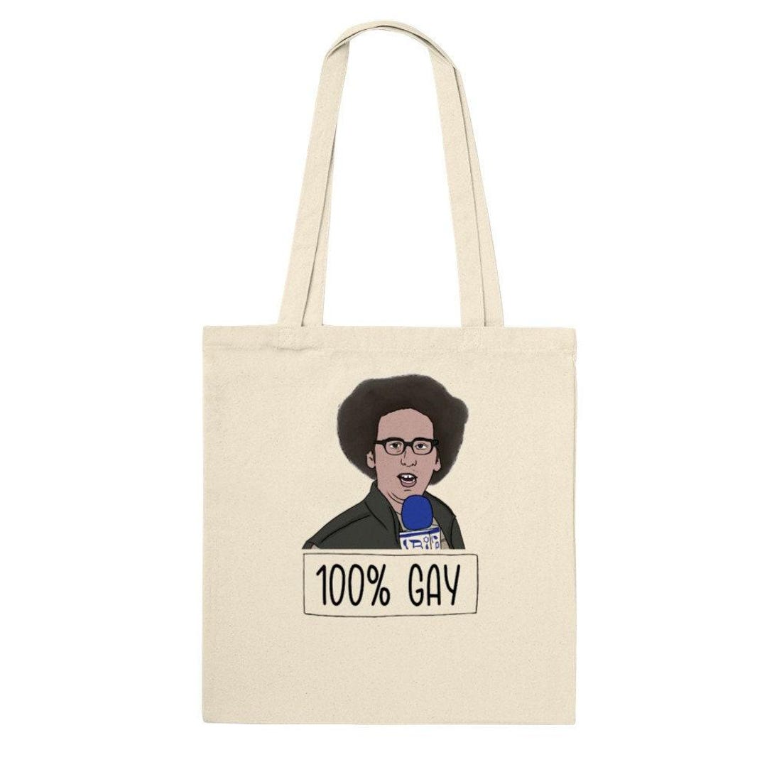 The 100% Gay Tote Bag - Jacob Ben Israel - Glee - LGBTQ - Love 2 All - Etsy