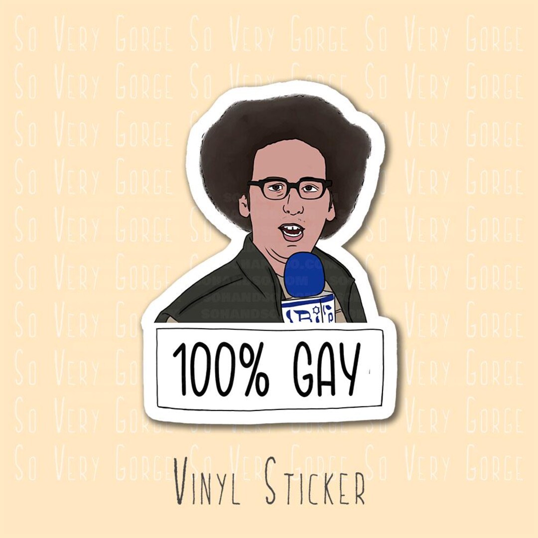 Glee Inspired Sticker - 100% Gay - Jacob Ben Israel Sticker - Memes ...