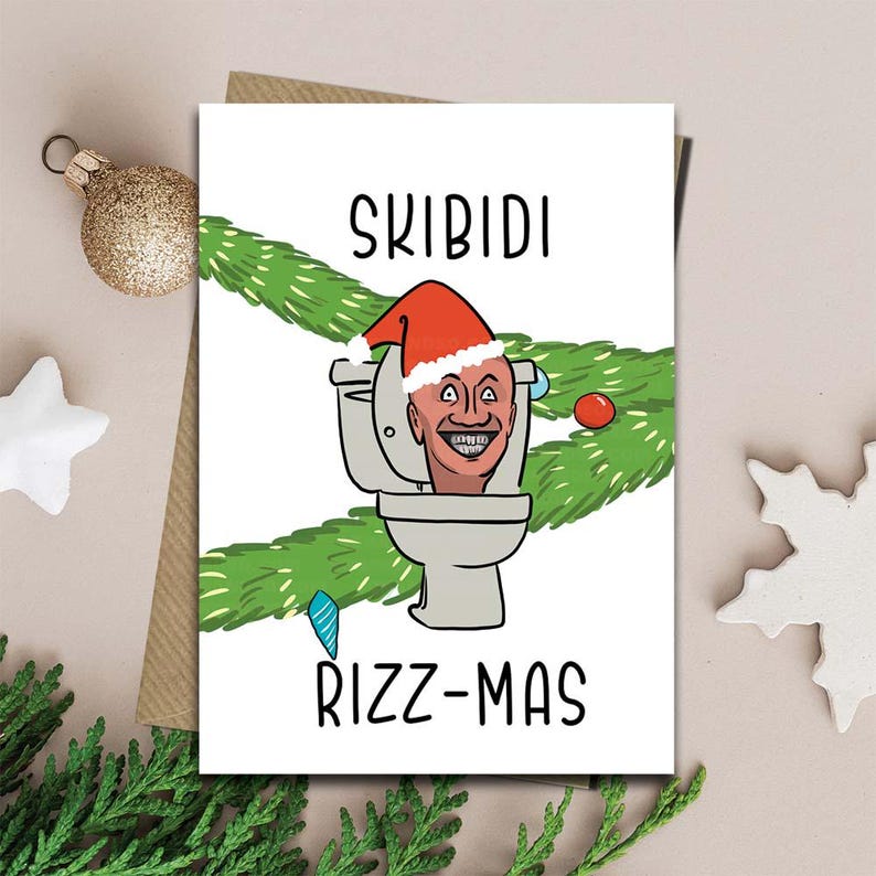 Gen Alpha Brainrot Skibidi Toilet Christmas Card Christmas Card Fun ...