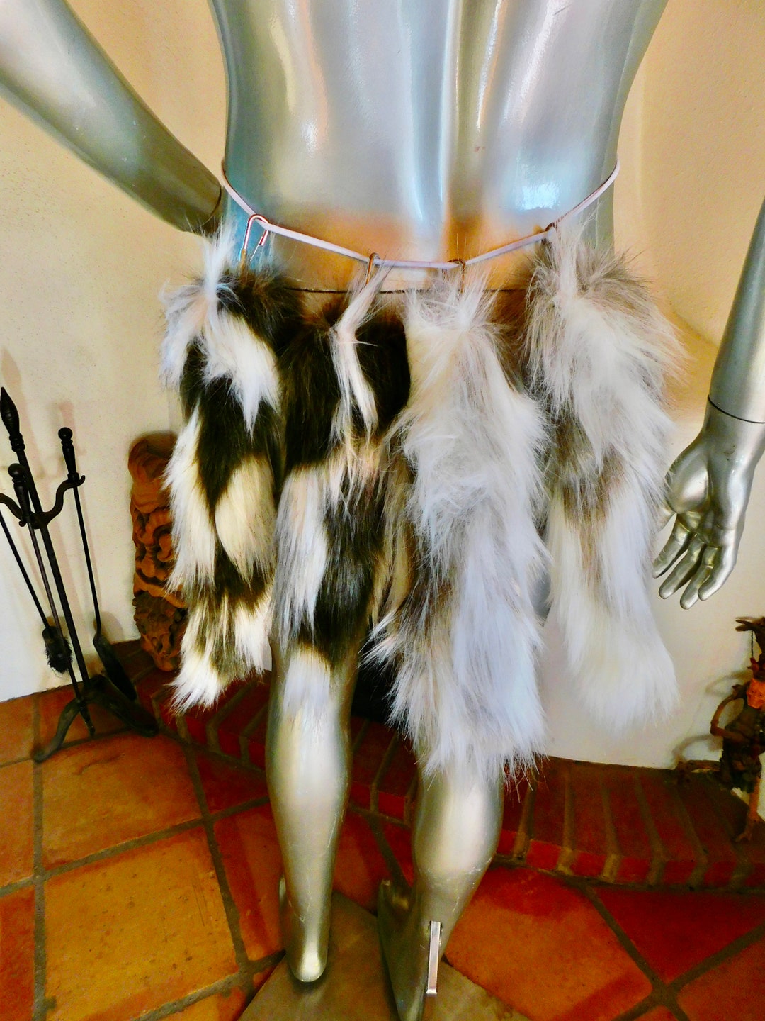 Natural Colors Furry Tails! Brown & White or Gray and White Faux Fur ...