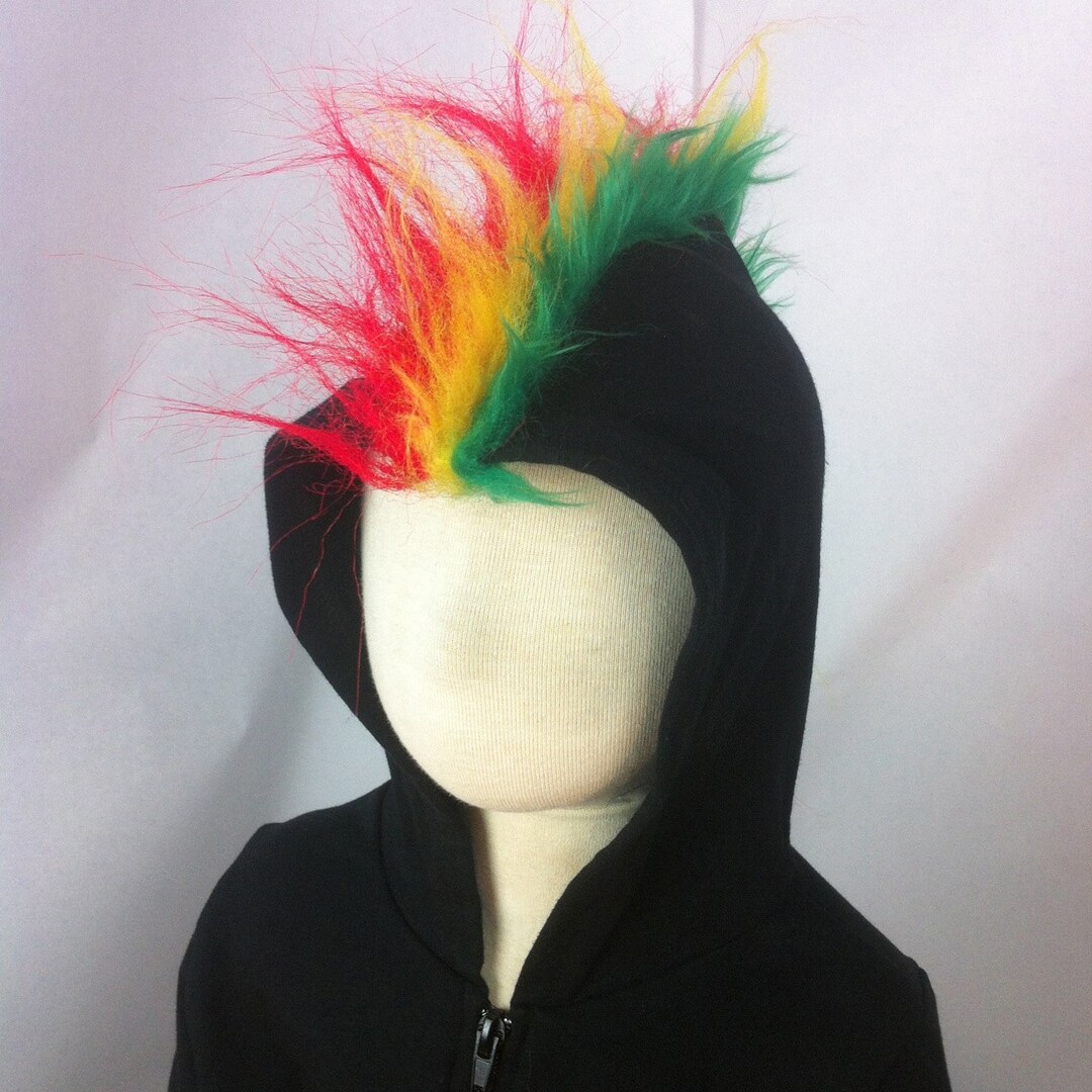 Fur Mohawk Hoodie for Babies Baby Mohawk Zip Front Sweatshirt Faux Fur ...