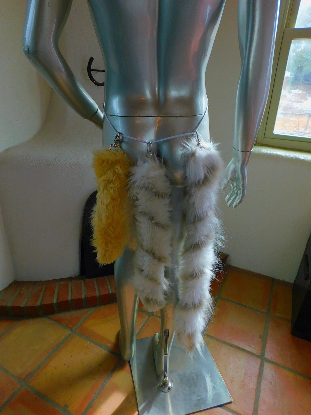 Natural Colors Clip on Tails! Beige and Tan Faux Fur Long Costume Tails ...