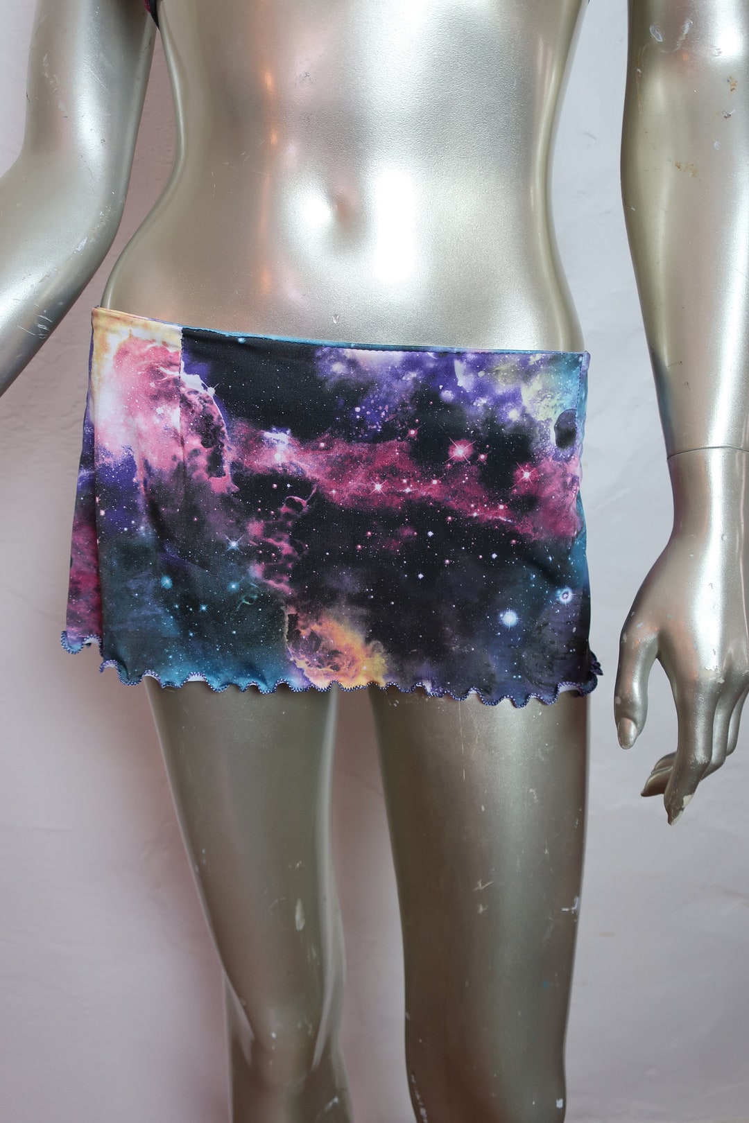 Stretch Micro Mini Skirt galaxy Festival Bikini Boho Short Short Mini ...