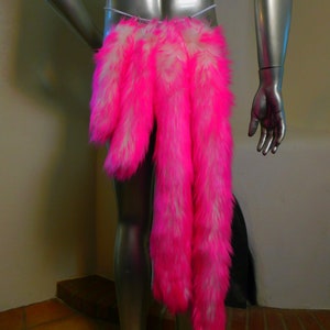 Pink Furry Clip on Tails! Your Choice! Pink Faux Fur Costume Tails ...