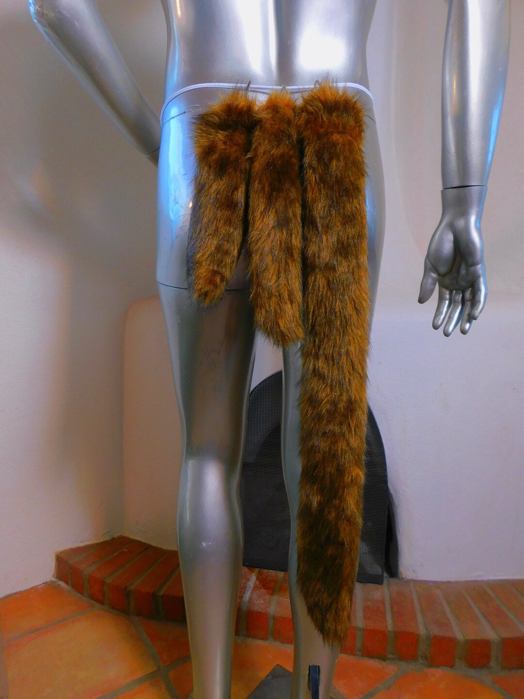 Reddish Brown Faux Fur Tail: Clip on Costume Accessory - Etsy