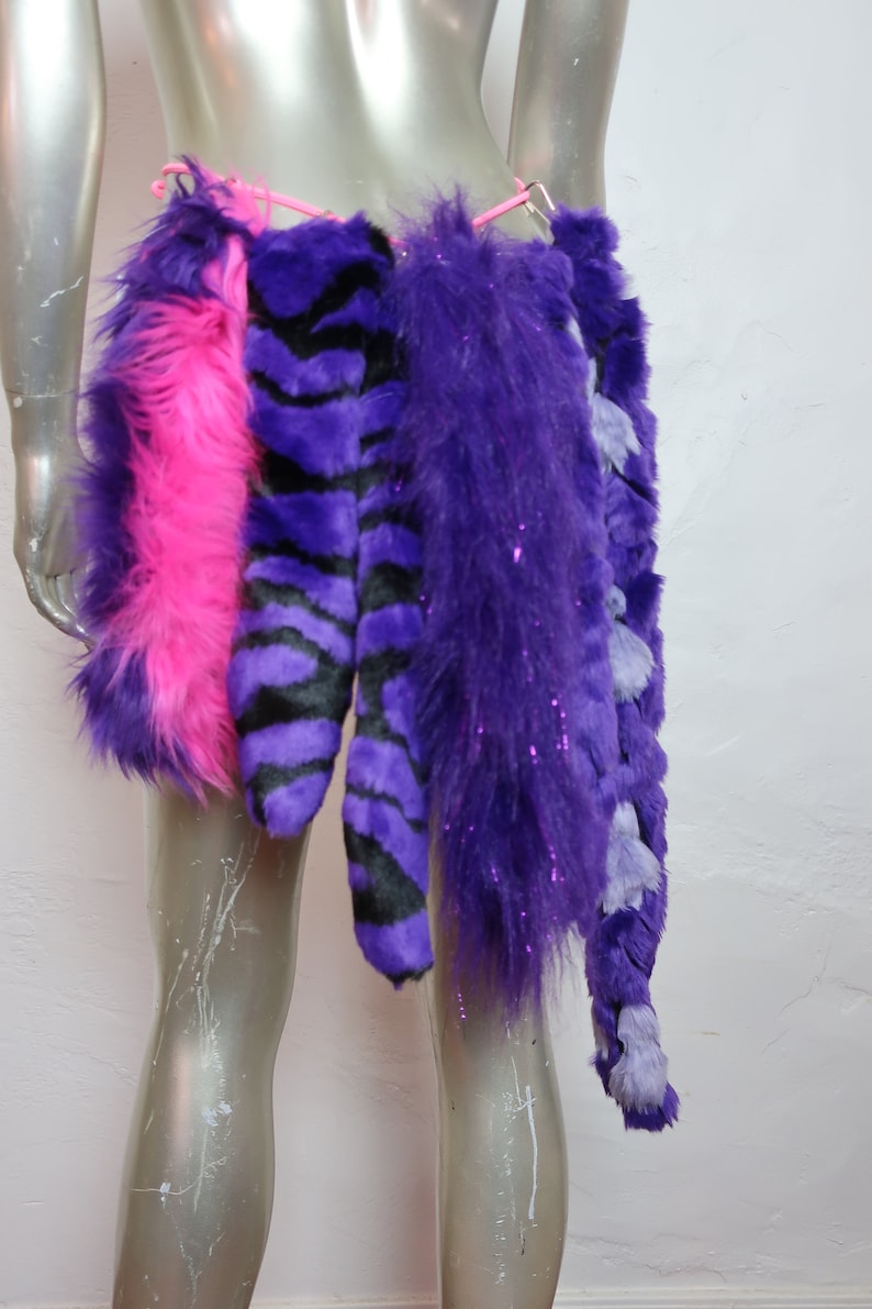 Purple Furry Clip on Tails Your Choice Purple Faux Fur - Etsy